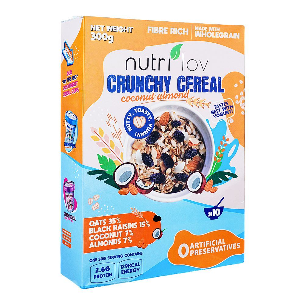 Nutri Lov Coconut Almond Crunchy Cereal, 300g – HMH MART